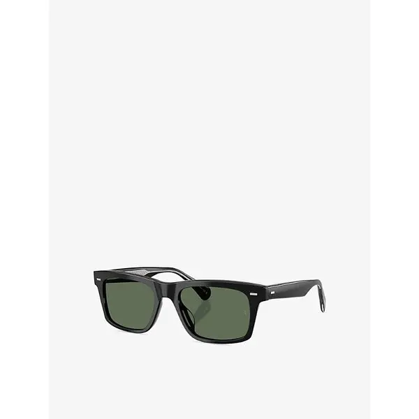 Oliver Spencer Rectangle-frame Acetate Sunglasses - Black