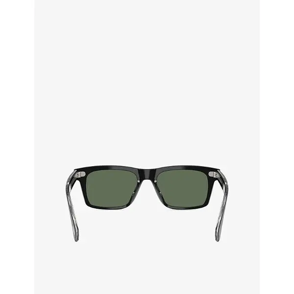 Oliver Spencer Rectangle-frame Acetate Sunglasses - Black