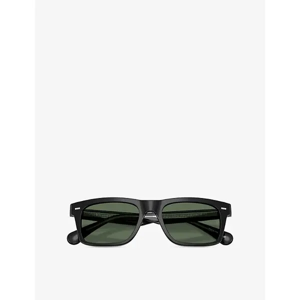 Oliver Spencer Rectangle-frame Acetate Sunglasses - Black