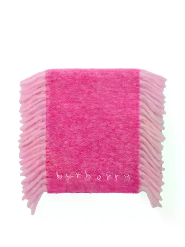 Burberry Alpaca Wool Blend Happy Scarf - Pink