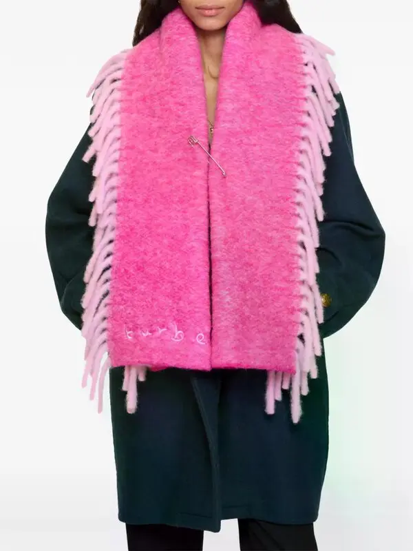Burberry Alpaca Wool Blend Happy Scarf - Pink