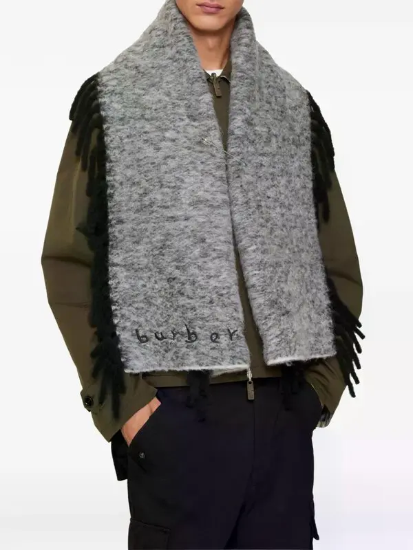Burberry Alpaca Wool-blend Happy Scarf - Grey