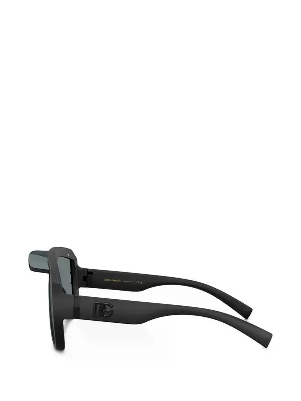 Dolce & Gabbana Dg Logo Pilot Sunglasses - Black