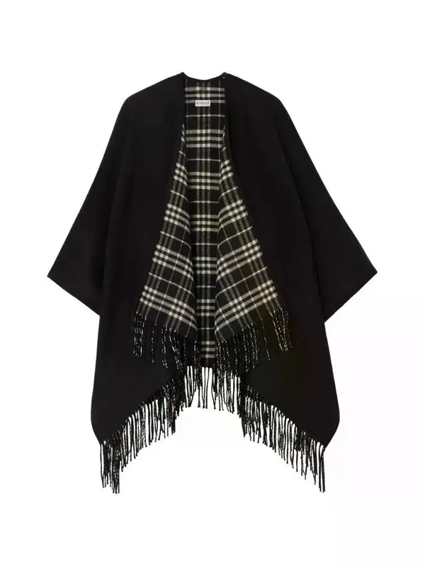 Burberry Reversible Wool Cape - Black