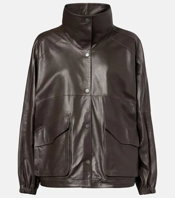 Nour Hammour Anorak Leather Jacket - Brown