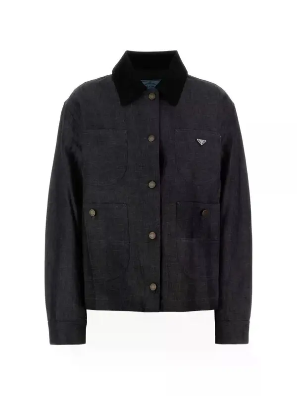 Prada Patch Pocket Collar Jacket - Black