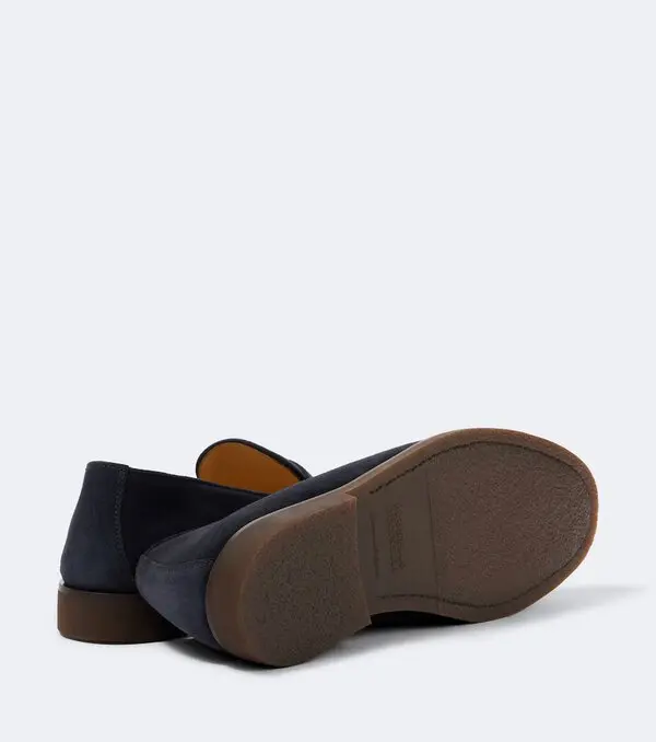 Brunello Cucinelli Suede Penny Loafers - Blue