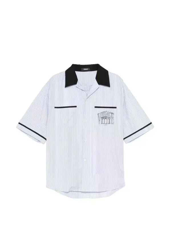 Versace Striped Graphic Shortleeves Shirt