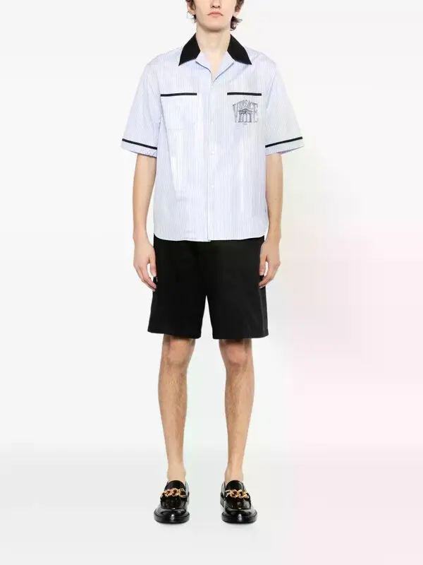 Versace Striped Graphic Shortleeves Shirt