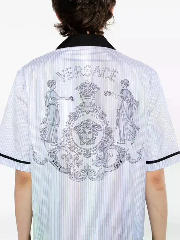 Versace Striped Graphic Shortleeves Shirt