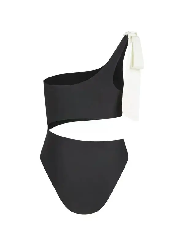 Karl Lagerfeld Bow-detail One-shoulder Swimsuit