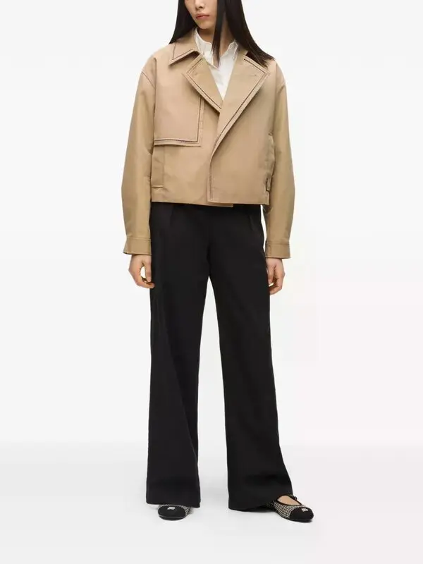 Karl Lagerfeld Cut-out Embroidery Short Trench Coat
