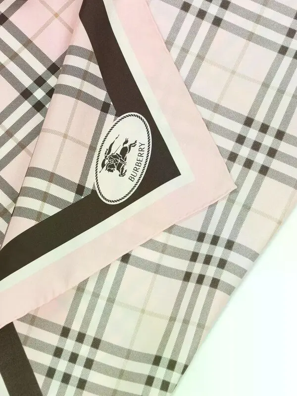 Burberry Check Knight Stamp Silk Scarf