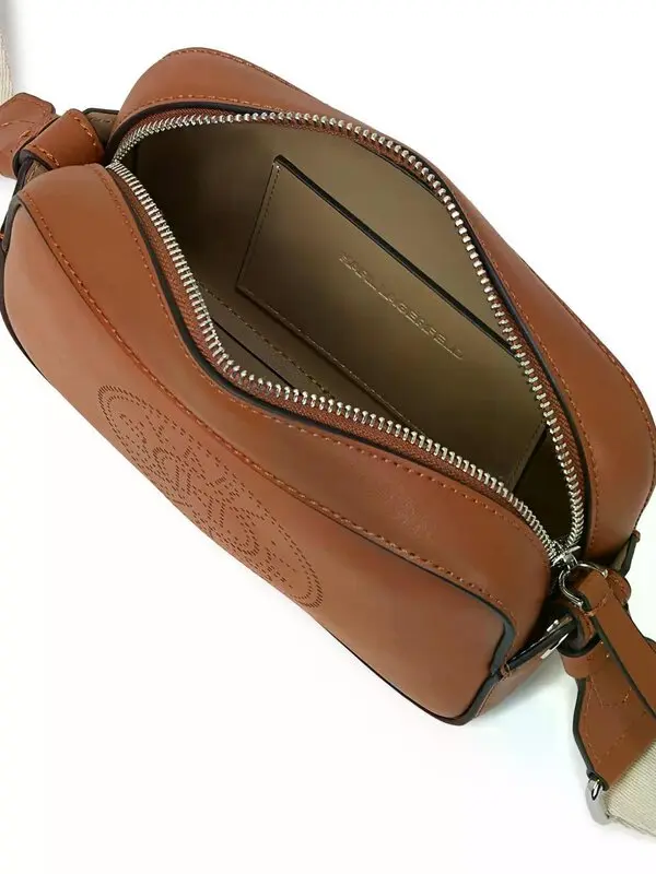 Karl Lagerfeld K/circle Leather Cross Body Bag - Brown