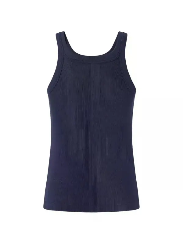 Pinko Ribbed Cotton Vest Top With Embossed Logo