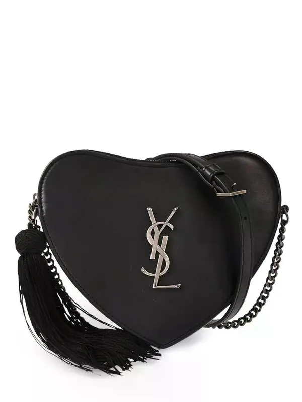Saint Laurent 2018 Love Heart Leather Shoulder Bag - Black