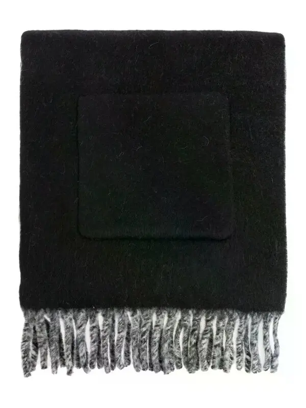Burberry Logo-lettering Scarf - Black