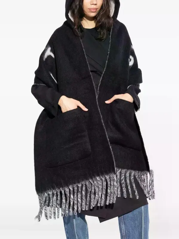 Burberry Logo Alpaca Wool Blend Hooded Scarf