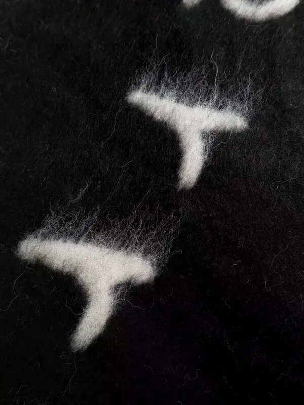 Burberry Logo Alpaca Wool Blend Hooded Scarf