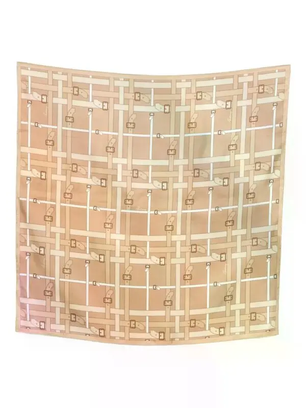 Burberry Belt Check Silk Scarf - Neutrals