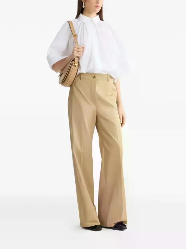 PATOU Cropped Cotton Shirt - White