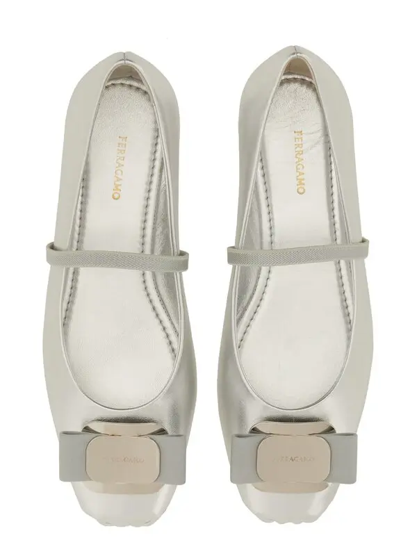FERRAGAMO Ballet Flats - Silver
