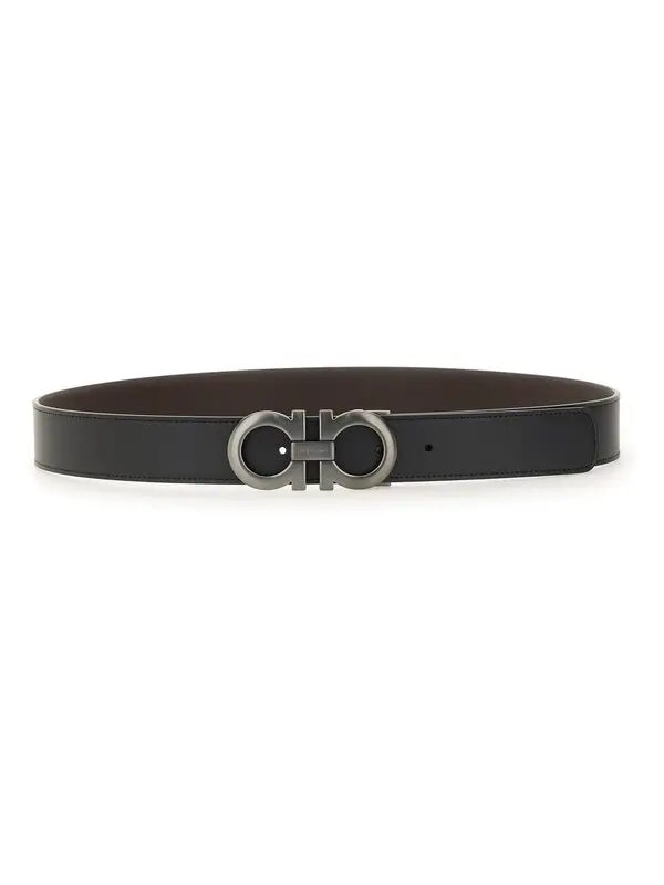 FERRAGAMO Reversible Belt With Hook - Black