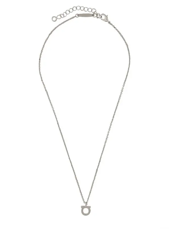 FERRAGAMO Gancini Pendant Necklace - Silver