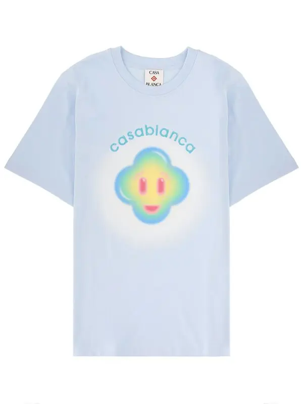 Casablanca T-shirt With Print - Azure