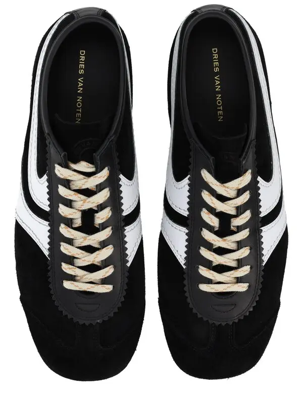 Dries Van Noten Low-top Suede Sneakers - Black