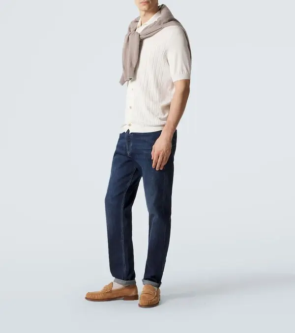Brunello Cucinelli Suede Penny Loafers - Brown