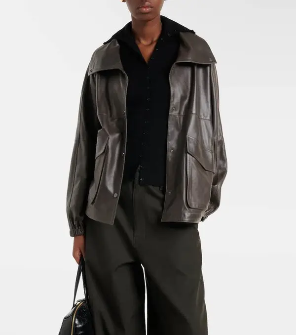 Nour Hammour Anorak Leather Jacket