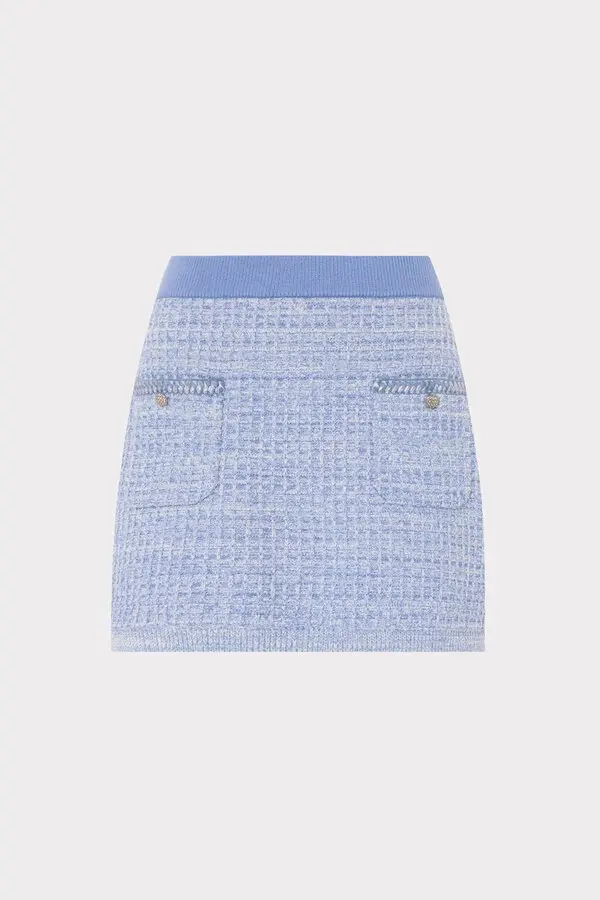 MILLY Saige Textured Mini Skirt - Blue