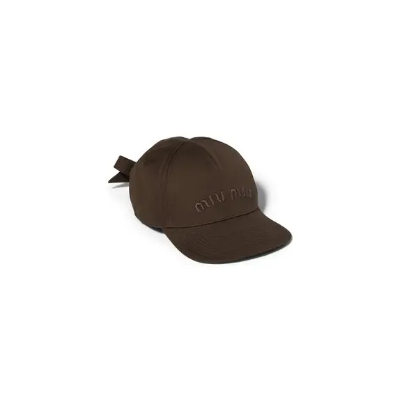Miu Miu Poplin Baseball Cap - Cocoa Brown