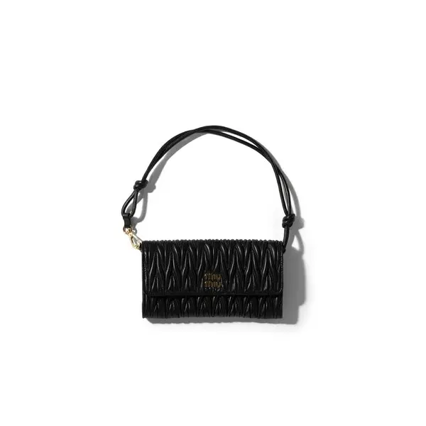 Miu Miu Matelassé Nappa Leather Wallet - Black