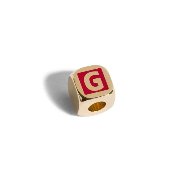Miu Miu Enameled Metal Dice Charm - Red