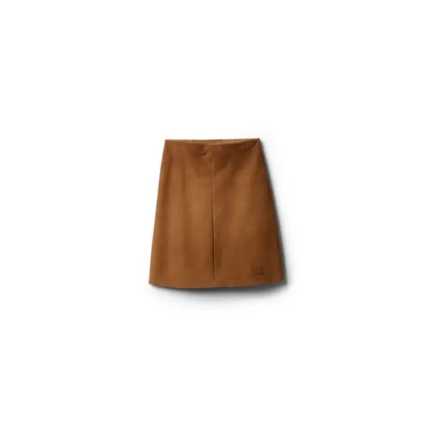Miu Miu Waxed Suede Skirt - Barley