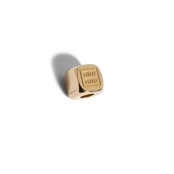 Miu Miu Enameled Metal Dice Charm - Vanilla