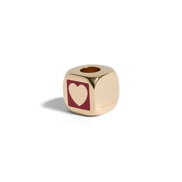 Miu Miu Enameled Metal Dice Heart Charm - Red