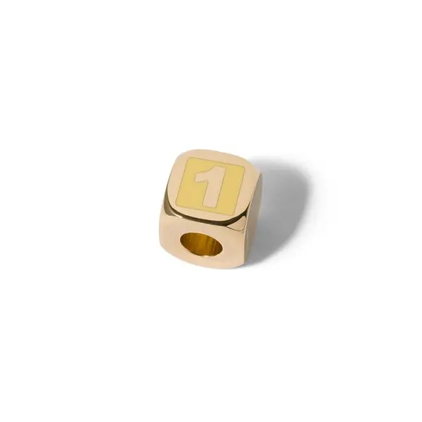 Miu Miu Enameled Metal Dice Charm - Vanilla