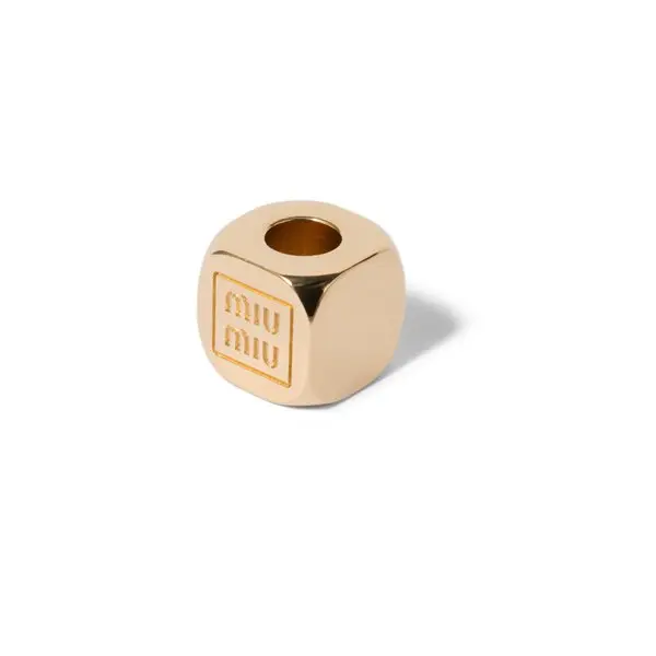 Miu Miu Enameled Metal Dice Charm - Vanilla