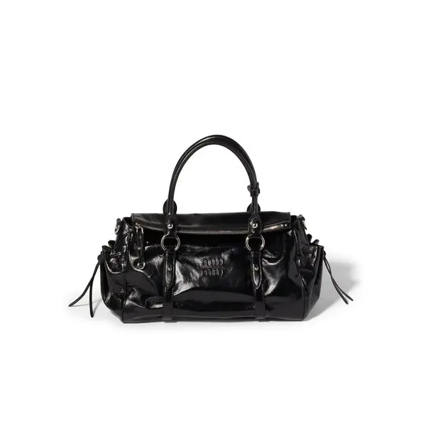 Miu Miu Shiny Leather Handbag - Black