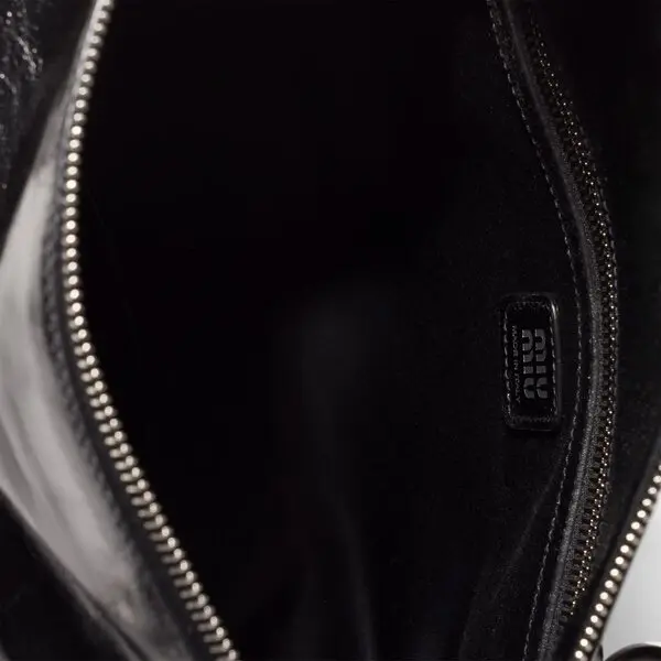 Miu Miu Shiny Leather Handbag - Black