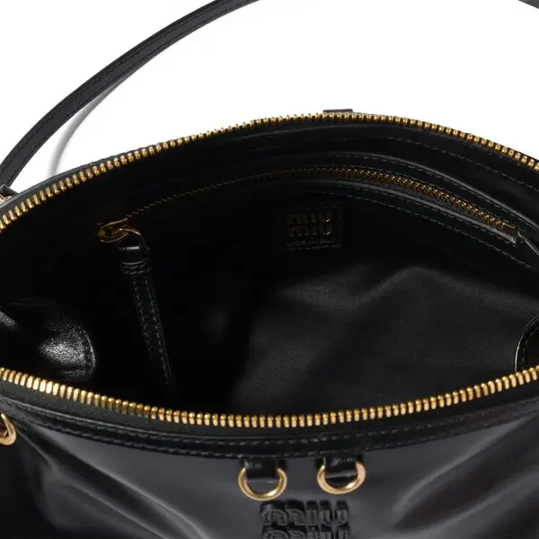 Miu Miu Caprice Shiny Leather Clutch - Black