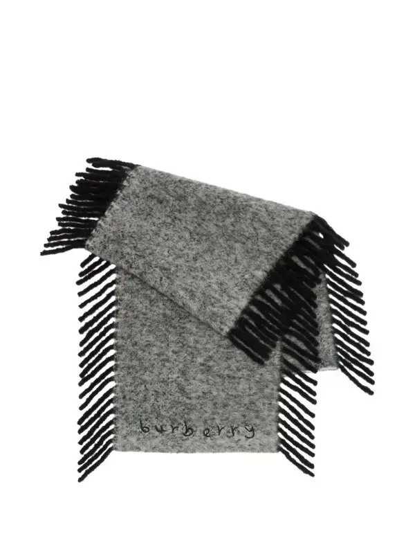 Burberry Alpaca Wool-blend Happy Scarf - Grey