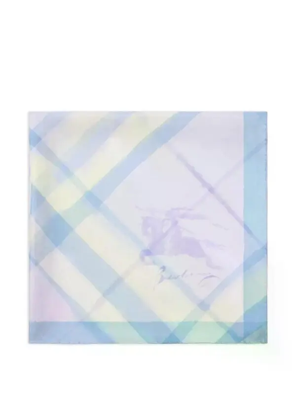 Burberry Watercolour Check Silk Scarf - Purple