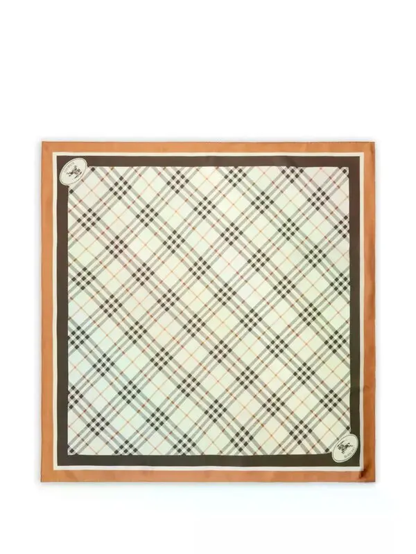 Burberry Check Knight Stamp Silk Scarf