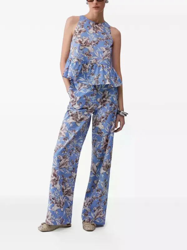 Liu Jo Floral Tie-back Peplum Blouse