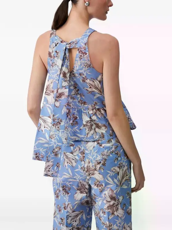 Liu Jo Floral Tie-back Peplum Blouse