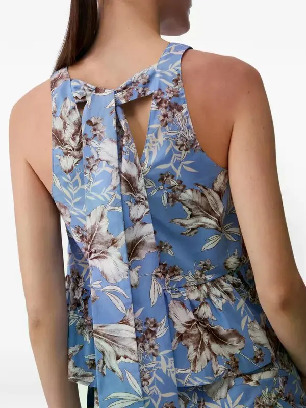 Liu Jo Floral Tie-back Peplum Blouse